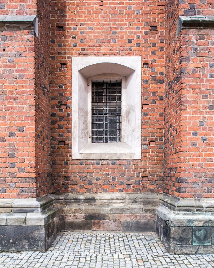 Old Windows in Red Brick Wall Stock Photo - Image of poland, wall: 70670080