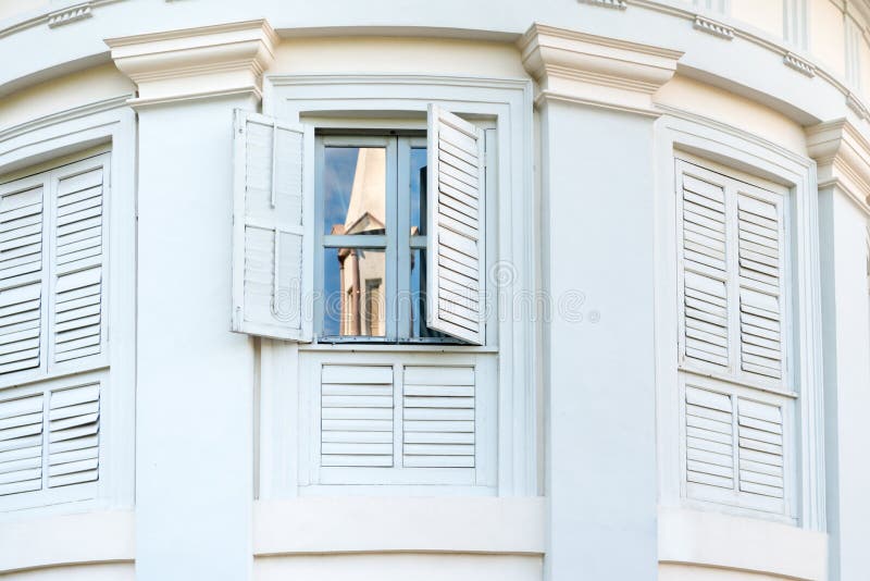 Old windows with shutters stock photo. Image of design - 50810992