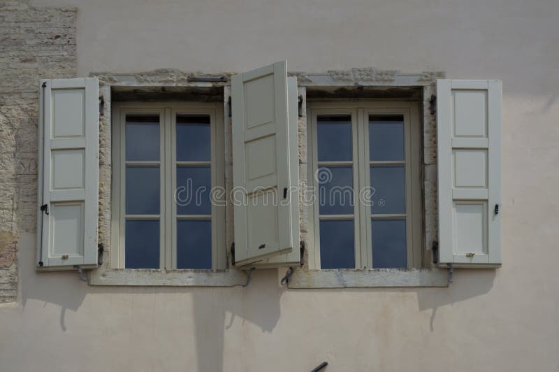 Old Windows with Shutters in Italian Style Stock Image - Image of open ...