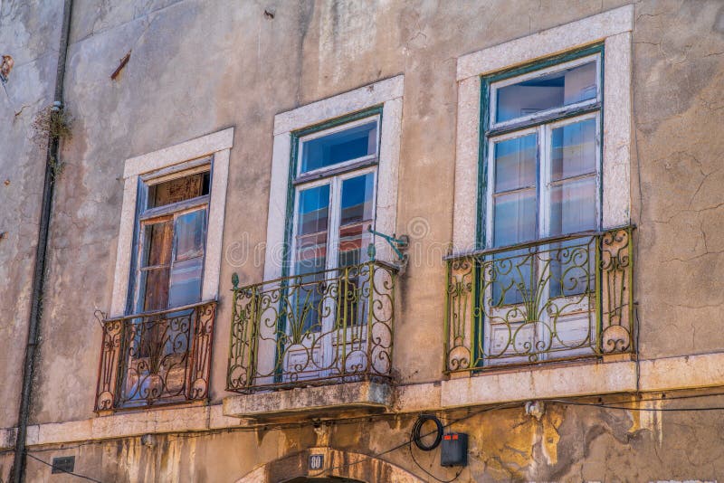 Old Windows Typical Buildings Stock Photo - Image of black, outdoor ...