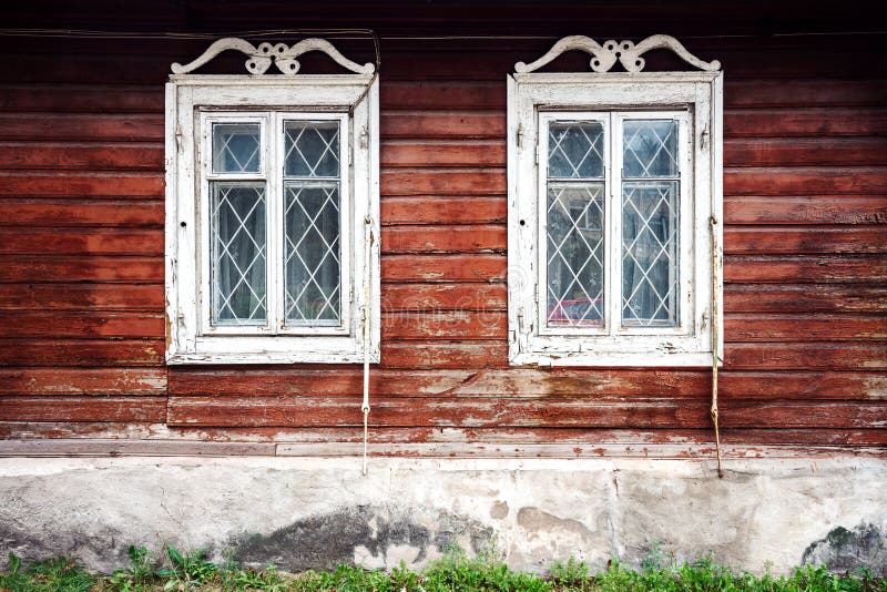 Old windows on a wall stock photo. Image of ornate, architectural ...