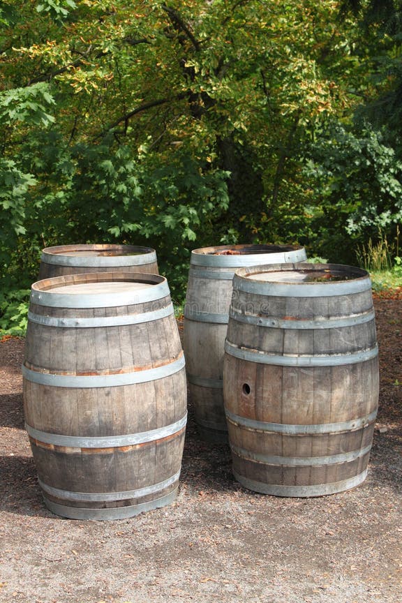 Old wine barrels stock photo. Image of three, vine, planks - 21356382