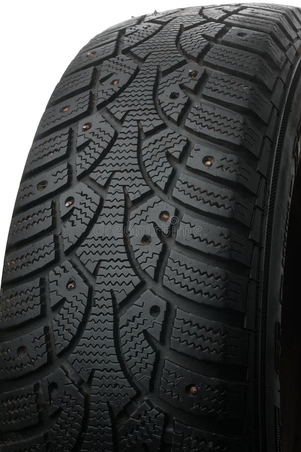 Old winter studded tire stock image. Image of vehicle - 35785515