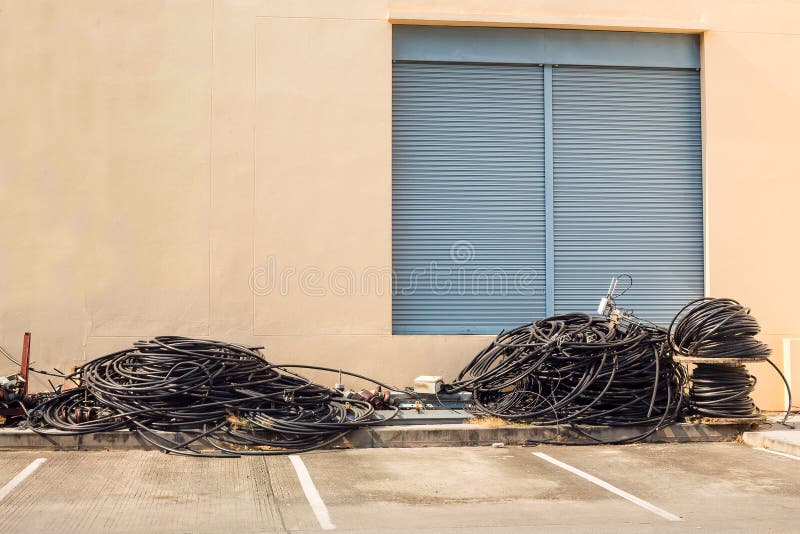 Discarded Old Telephone Cable Stock Photo - Image of wire, cable: 225937230