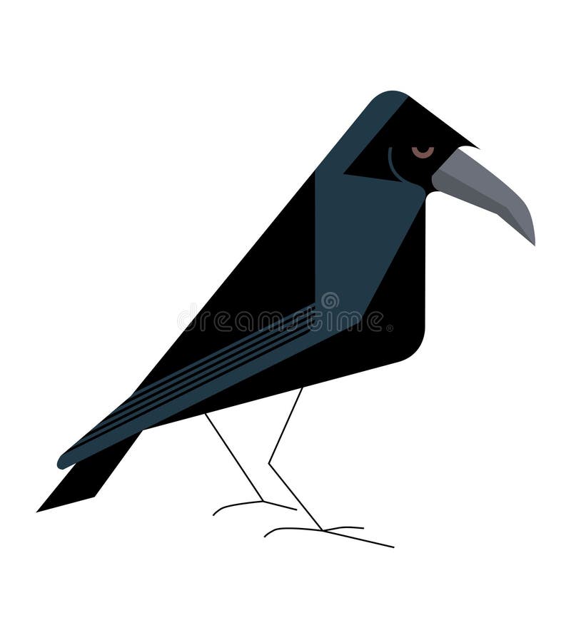 Old wise raven stock vector. Illustration of shape, crow - 110484924