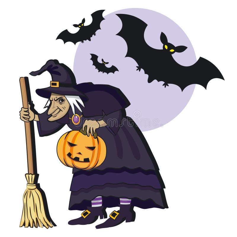 Old witch stock vector. Illustration of cartoon, afraid - 27220865