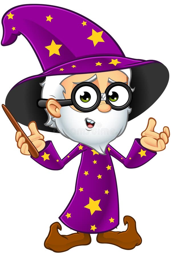 Old Wizard in Purple - Confused Stock Vector - Illustration of ...