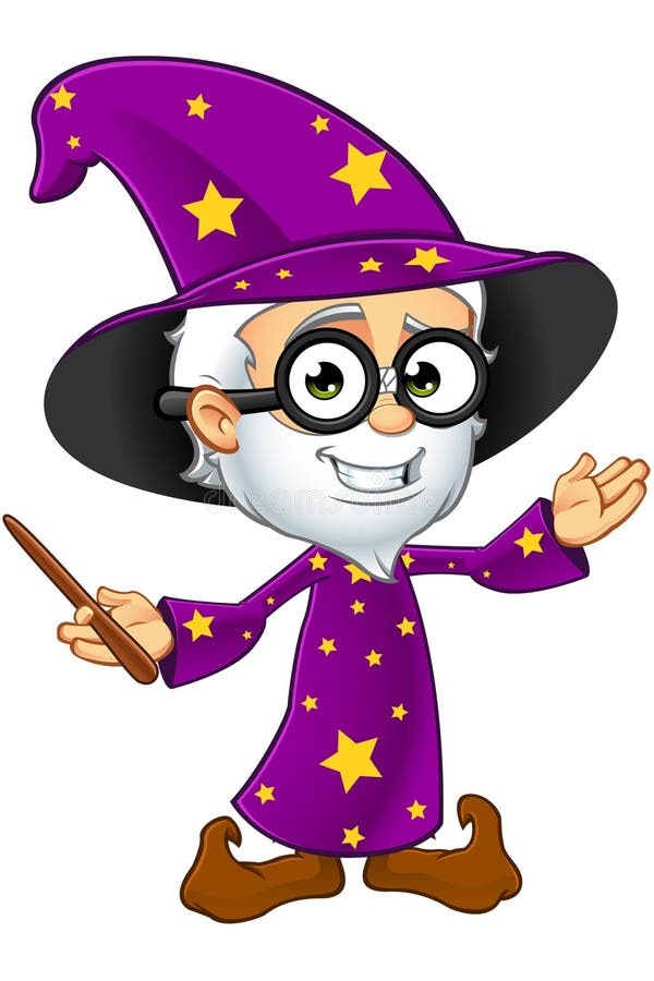 Old Wizard in Purple - Presenting Stock Vector - Illustration of magic ...