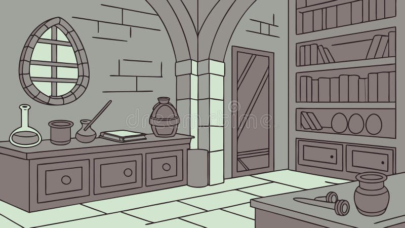 Old Wizard S Workshop or Medieval Science Lab Vector Illustration ...
