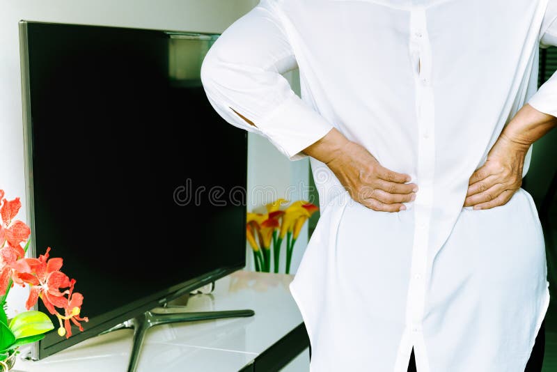 Old Woman Back Pain at Home, Health Problem Concept Stock Image - Image ...