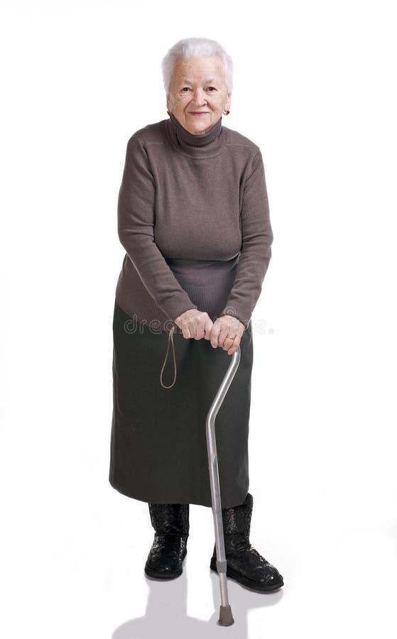 Old woman with a cane stock photo. Image of aging, stick - 36991688