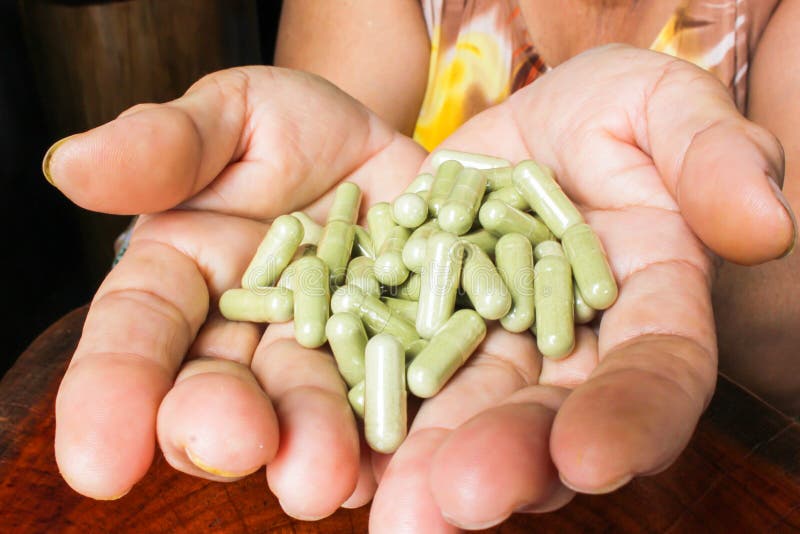 Old Woman Hand Hold Capsule Medicine Stock Photo - Image of bottle ...