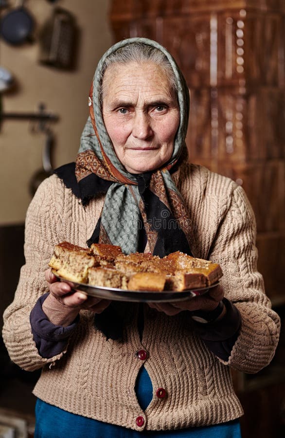 Old Woman with Homemade Cookies Stock Image - Image of mature ...