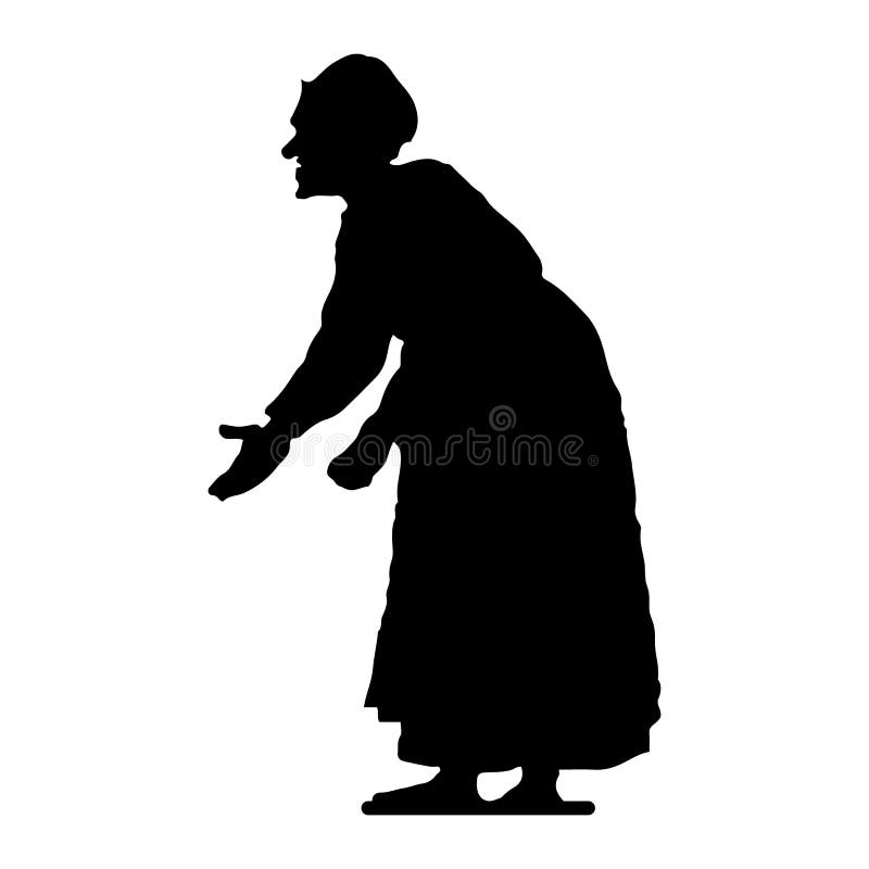 Silhouette Old Woman Stock Illustrations – 7,000 Silhouette Old Woman ...