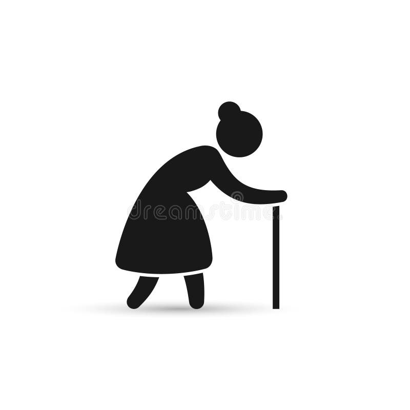 Old Woman Icon. Grandmother Silhouette Vector Icon Stock Vector ...