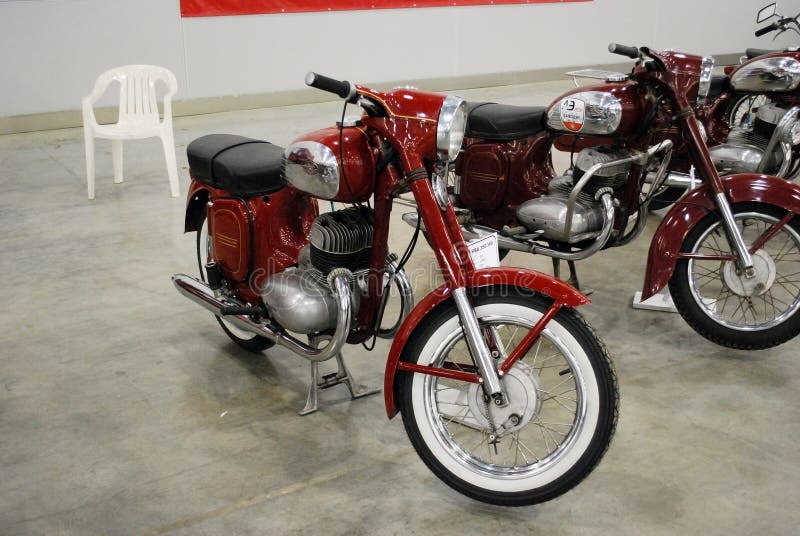 The Old Woman Java-350 Motorcycle in Crocus Expo of 2012 Editorial ...