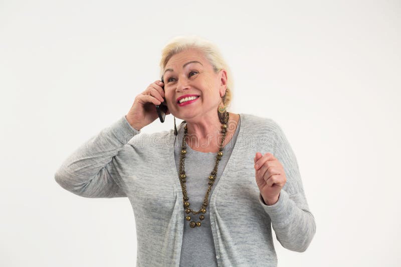Elderly Woman Laughing Isolated. Stock Image - Image of grandmother ...