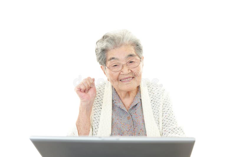 Old woman with a notebook stock photo. Image of happy - 38713372