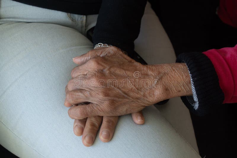 Old Woman S Hand Grabbing the Hand Stock Image - Image of harmony ...