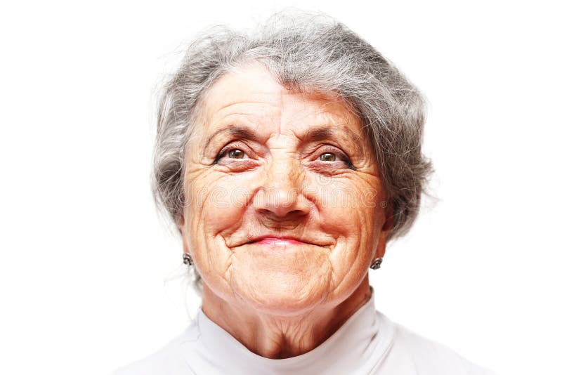 Old Woman Smile Face. Grandmother Stock Photo - Image of happy ...