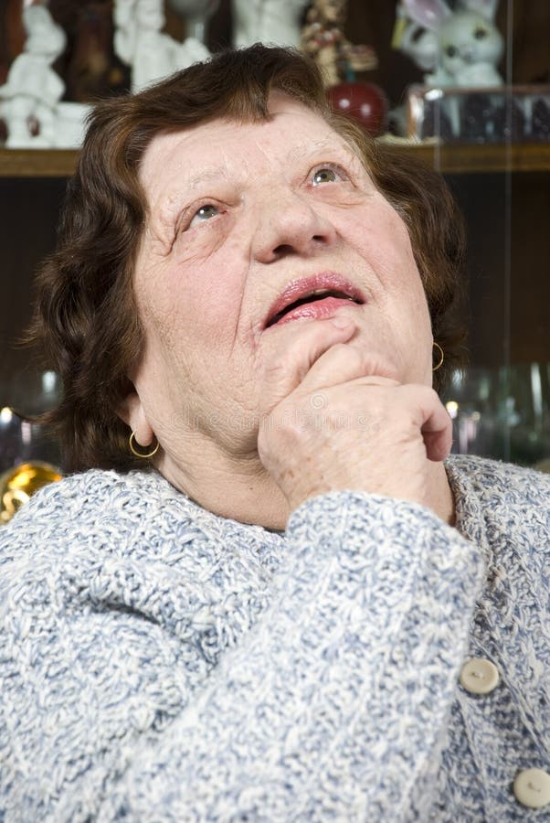Old woman thinking stock image. Image of contemplating - 12961139