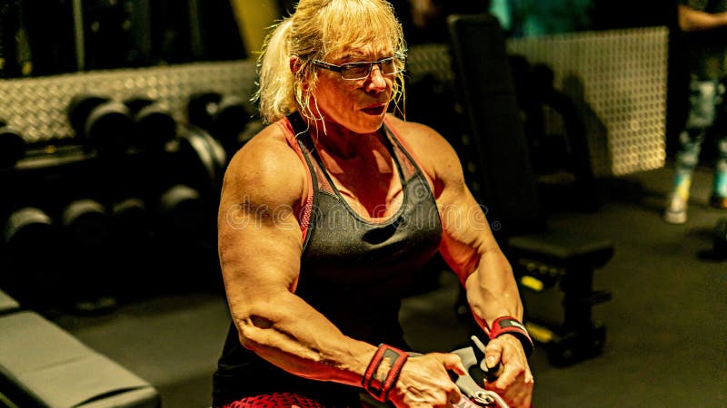 Old woman traning stock image. Image of muscle, boxing - 264854589