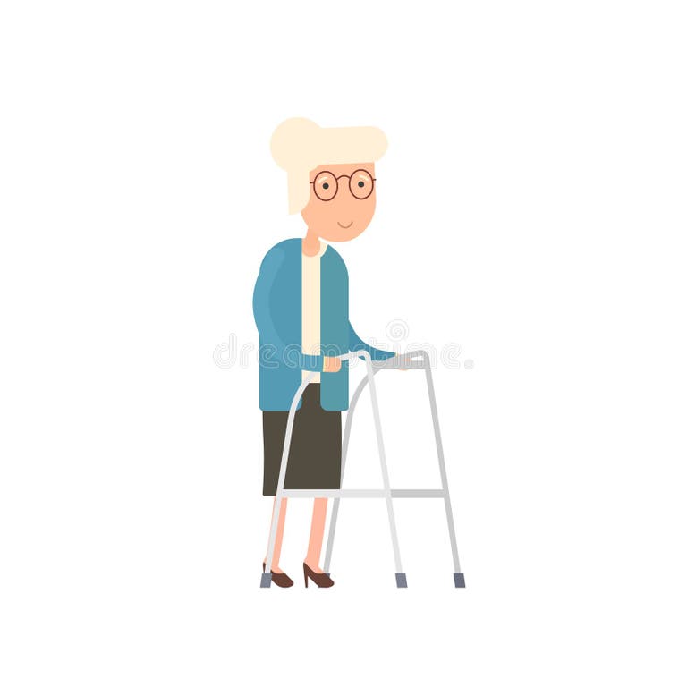 Old Woman Walking Frame Stock Illustrations 524 Old Woman Walking