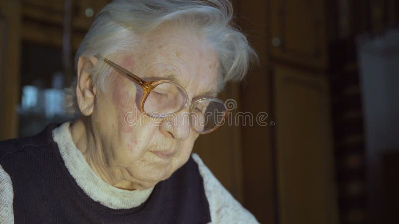 The Old Woman Who Works with Documents Stock Video - Video of ...