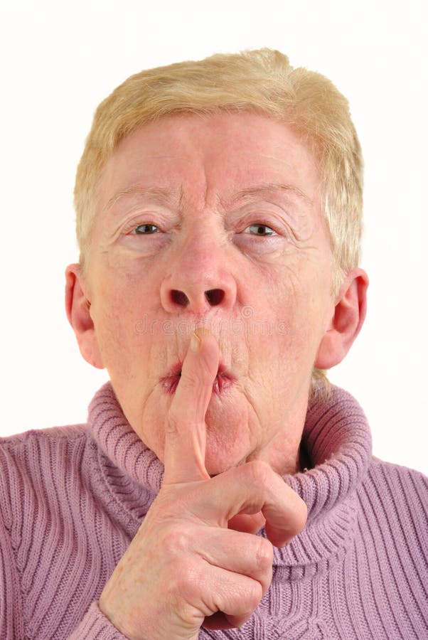 Old Woman Will Not Talk at the Moment Stock Image - Image of woman ...