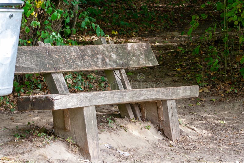 Old Wood Bench in the Outdoor Park Stock Photo - Image of floor, wood ...