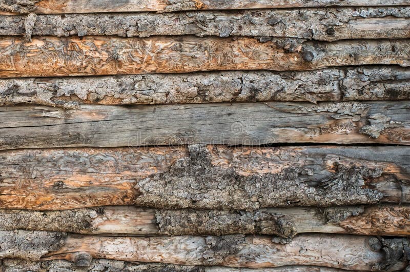 Old Wood, Boards, Cladding with Peeling Bark Stock Image - Image of ...