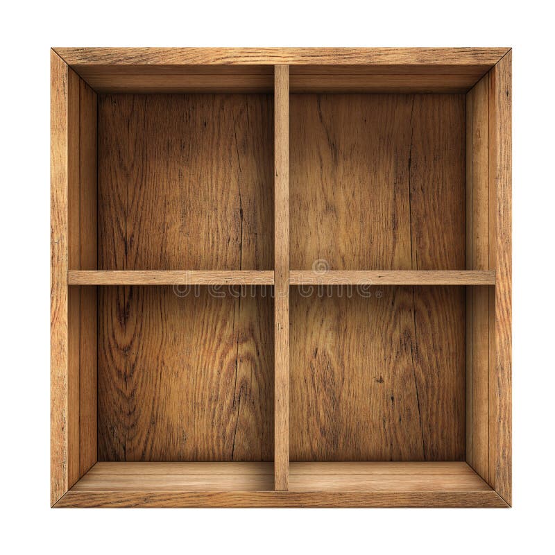 Wooden Box or Crate Top View Isolated Stock Image - Image of grunge ...