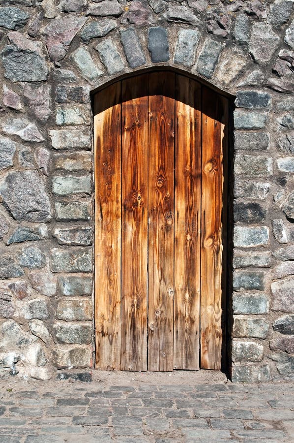Wood door stock photo. Image of door, timber, brown, window - 13703740