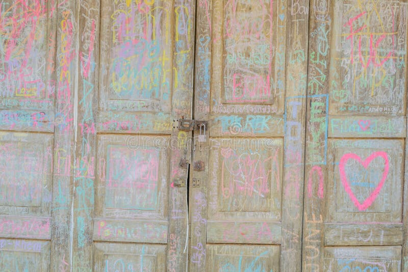 Old Wood Door and Hand Writing Wallpapers Stock Image - Image of ...