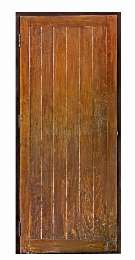 Old Wood Door Texture Plank on Isolated Background. Stock Image - Image ...