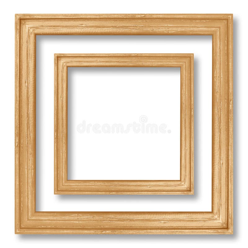 Minimal Old Wood Frame Isolated on White Stock Image - Image of space ...