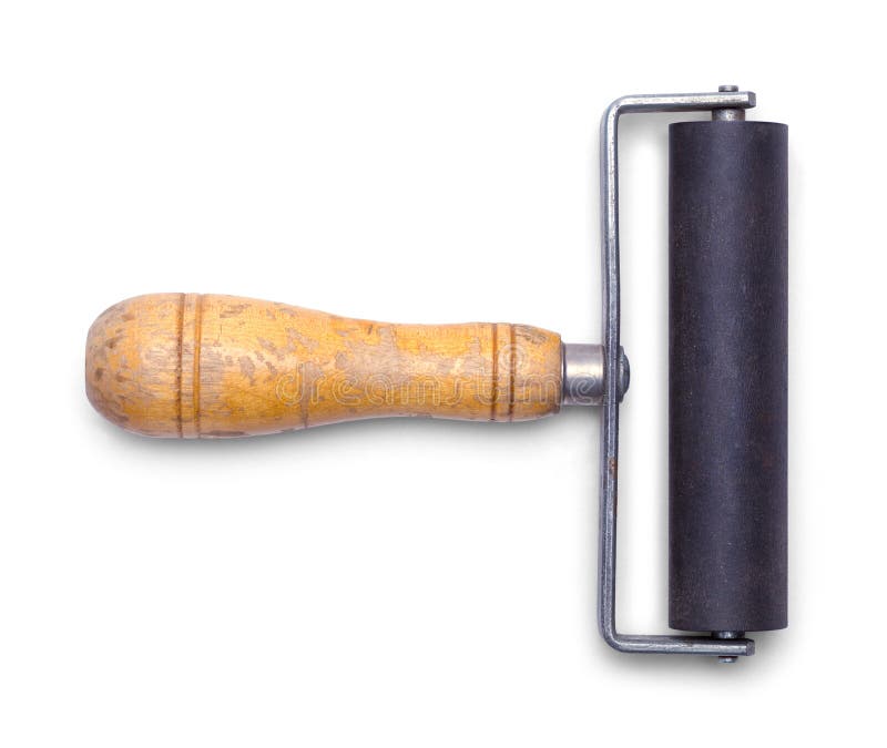 Old Ink Roller stock image. Image of handle, wood, press - 101484575