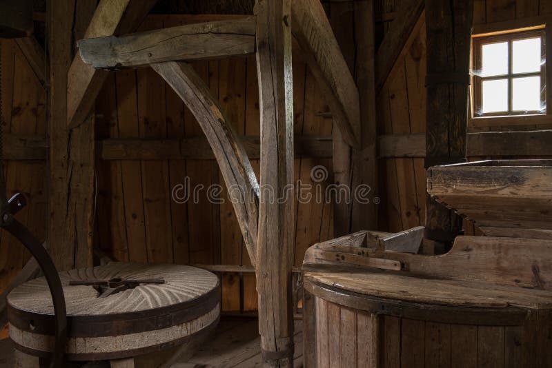 An Old Wood Mill from the Inside Stock Photo - Image of stone, vintage ...