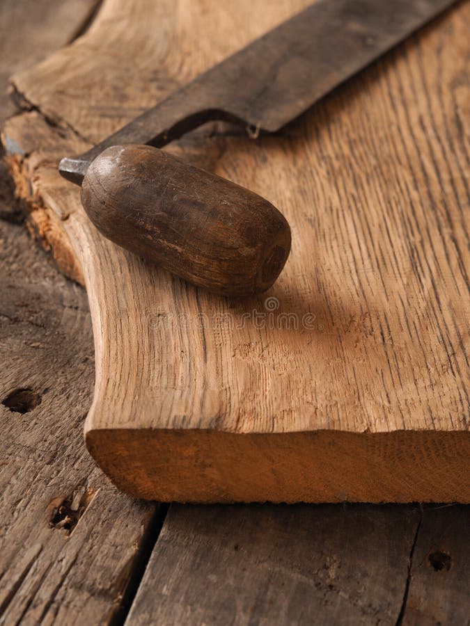 Old Wood Plane on Oak Plank Stock Photo - Image of rustic, tools: 101294334