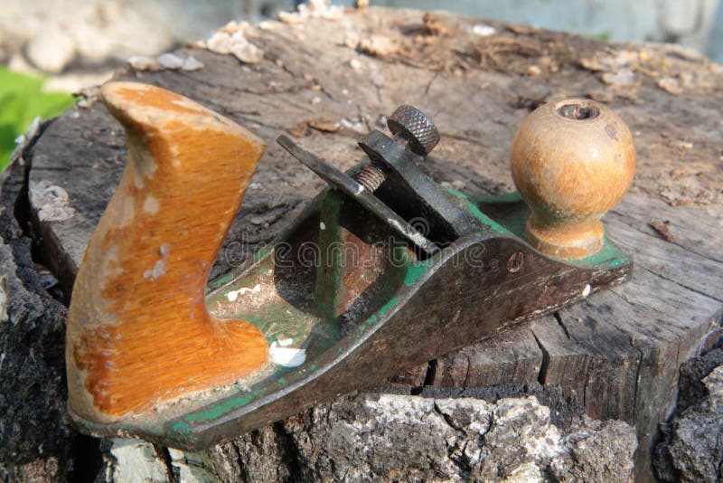 Old wood planer one stock image. Image of handcraft - 180488867