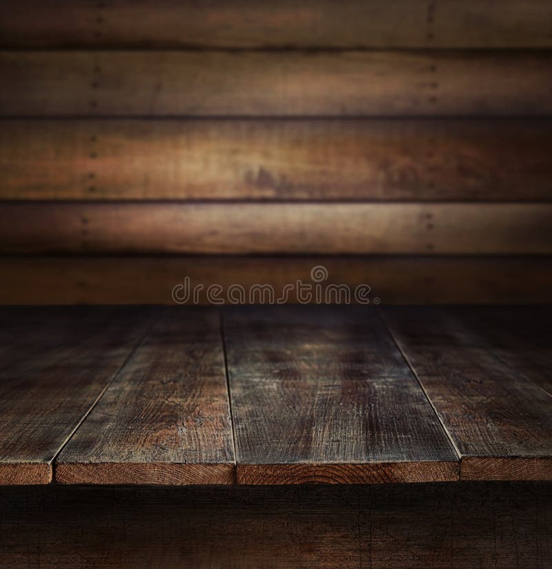 Old Wood Table with Wooden Background Stock Image - Image of space ...