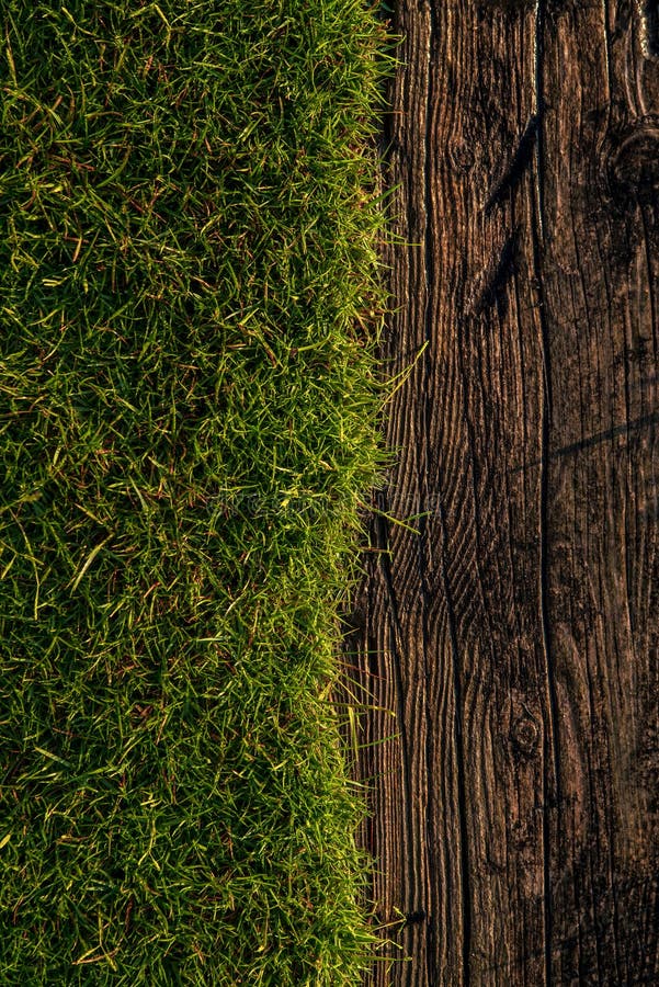 Old Wood and Green Grass Background Stock Image - Image of frame, grass ...