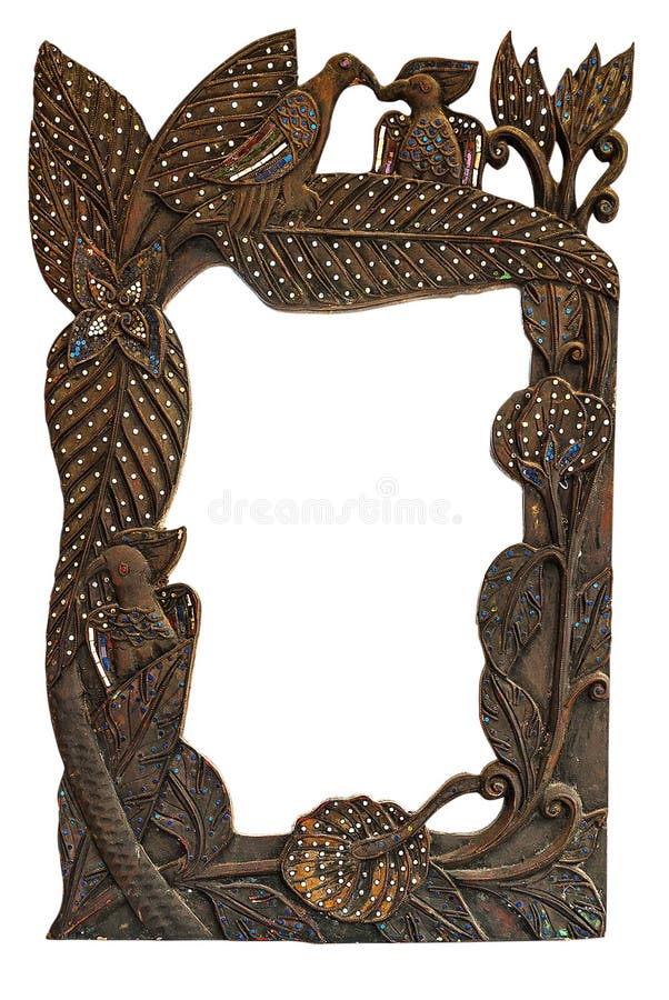 Old Wood Vintage Ancient Frame Isolated Stock Image - Image of golden ...