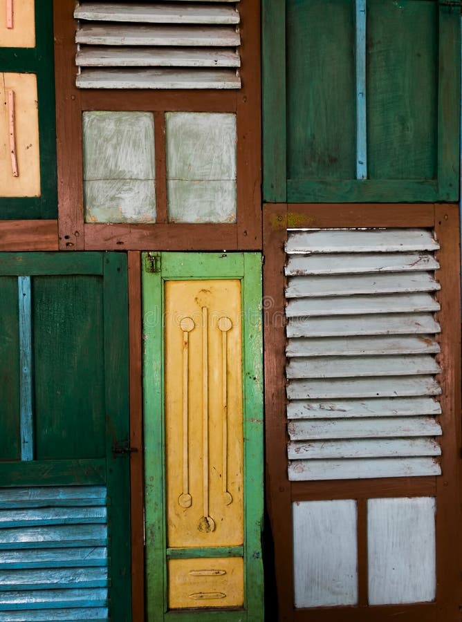 Old Wood Windows Pattern and Background. Wall from Window Stock Image ...