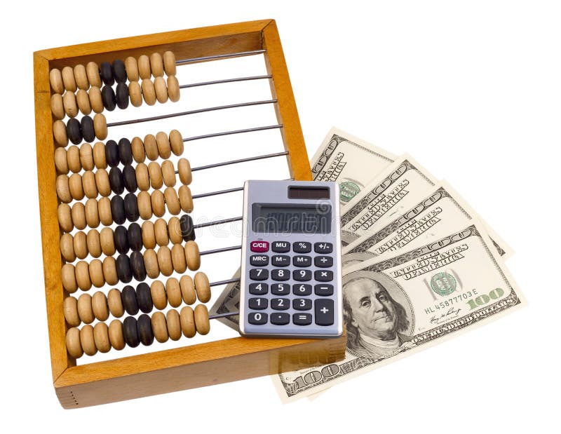 Old Wooden Abacus, Calculator and U.S Stock Image - Image of calculator ...