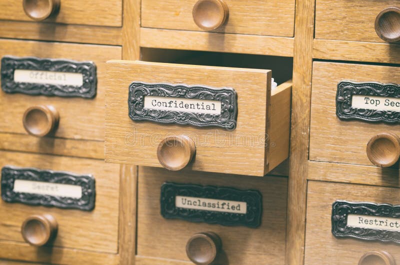 Old Wooden Archive Files Catalog Drawer, Files Stock Image - Image of ...