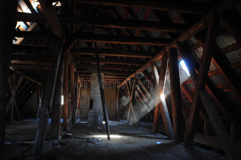 Old attic stock photo. Image of architecture, mysterious - 48809788