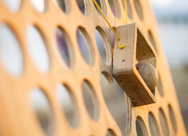 Old Wooden Ball Game Design Stock Image - Image of option, choice: 79440735