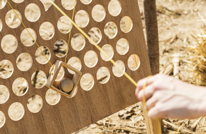 Old Wooden Ball Game Design Stock Photo - Image of circle, guidance ...