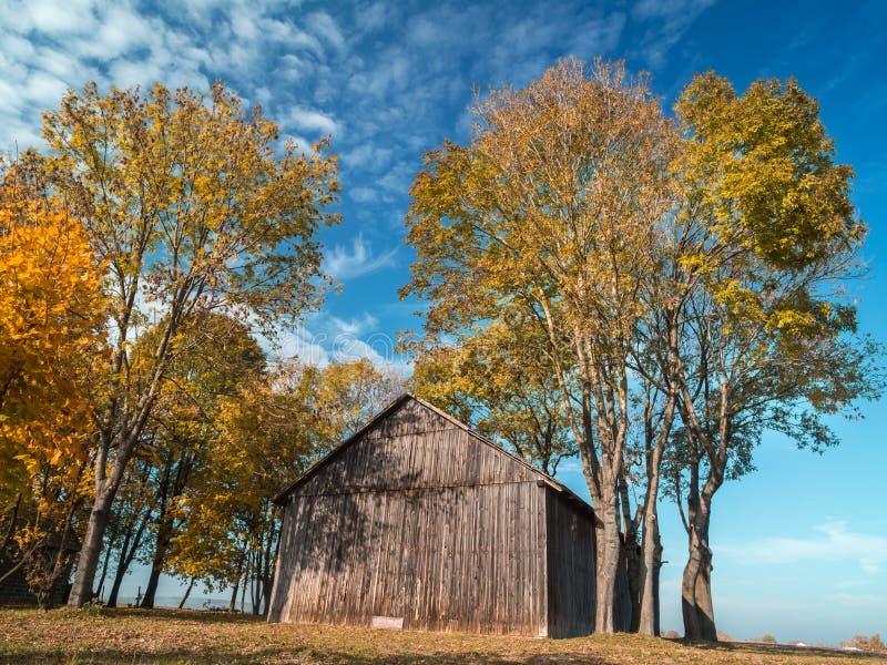 Old wooden barn stock image. Image of pasture, wood, fall - 61531361